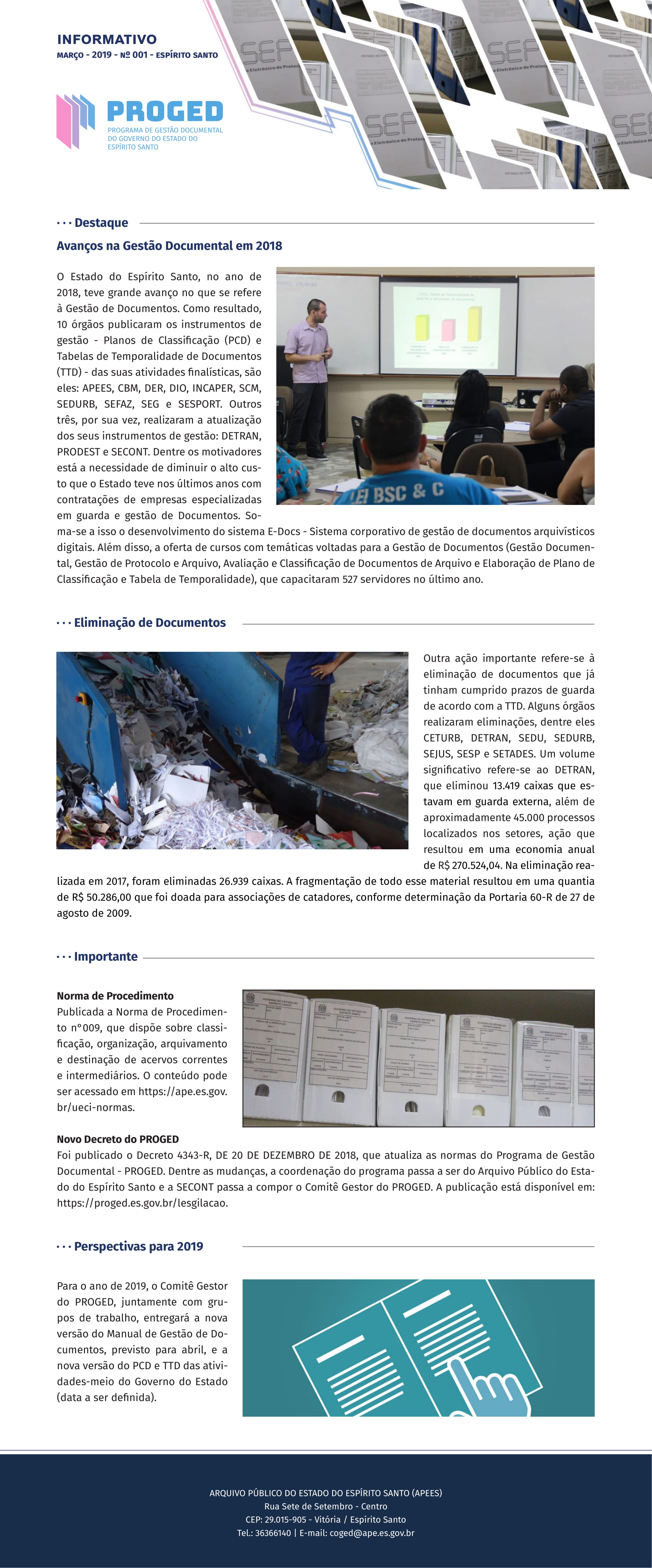 PROGED - PROGED lança novo informativo