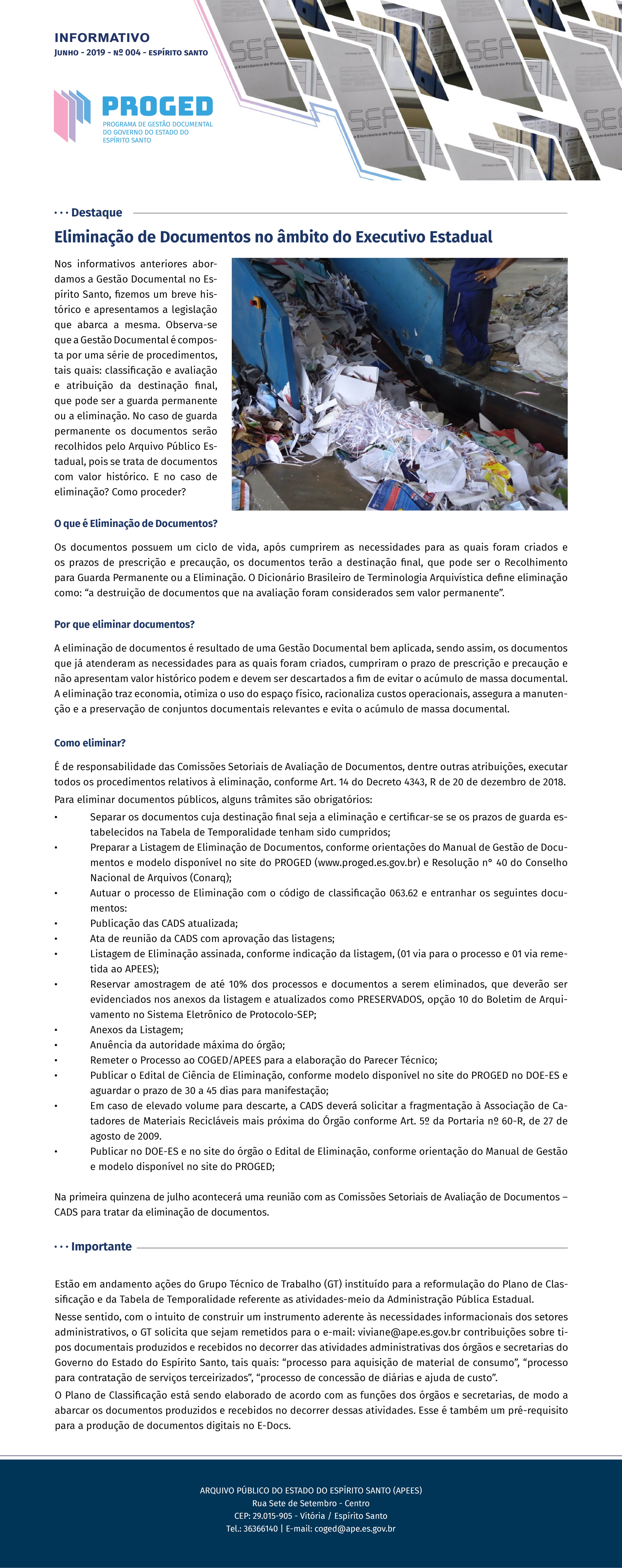 PROGED - Confira a 4ª edição do Informativo do Proged